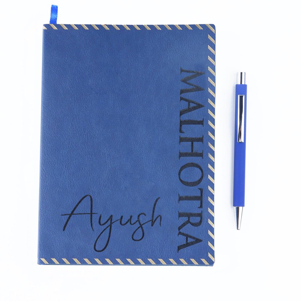Personalised Blue Notebook and Pen Combo – Zestta Delight